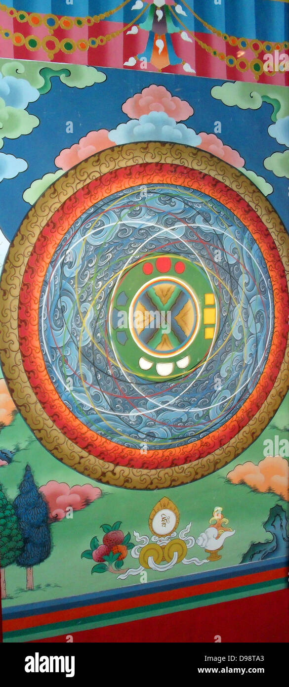 Detail from a 20th century Buddhist Mandala depicting the Cosmos Stock ...