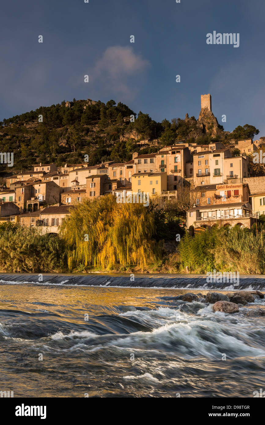 Roquebrun and River Orb, Hérault, Languedoc-Roussillon, France Stock Photo - Alamy