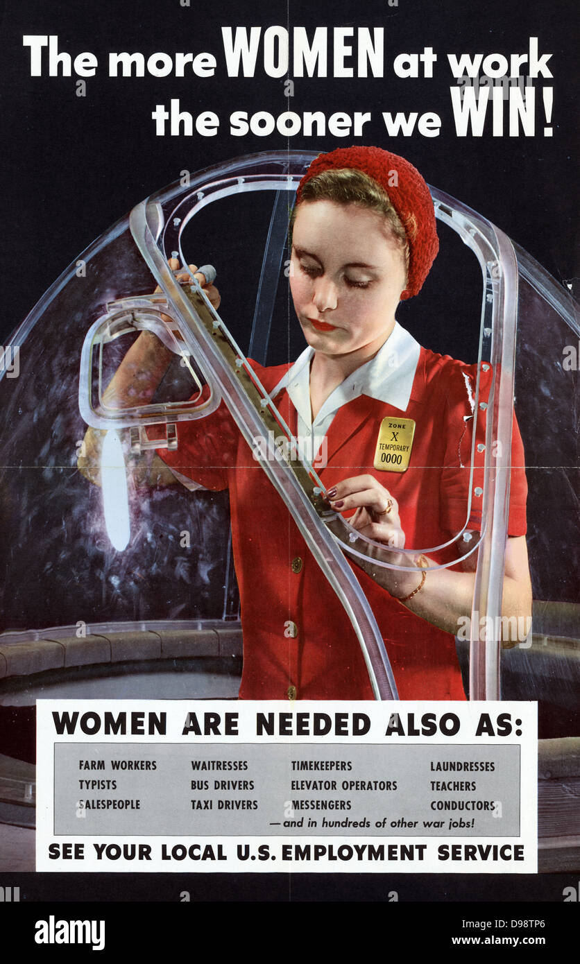 World War II 1939-1945. The more women at work the sooner we win ...