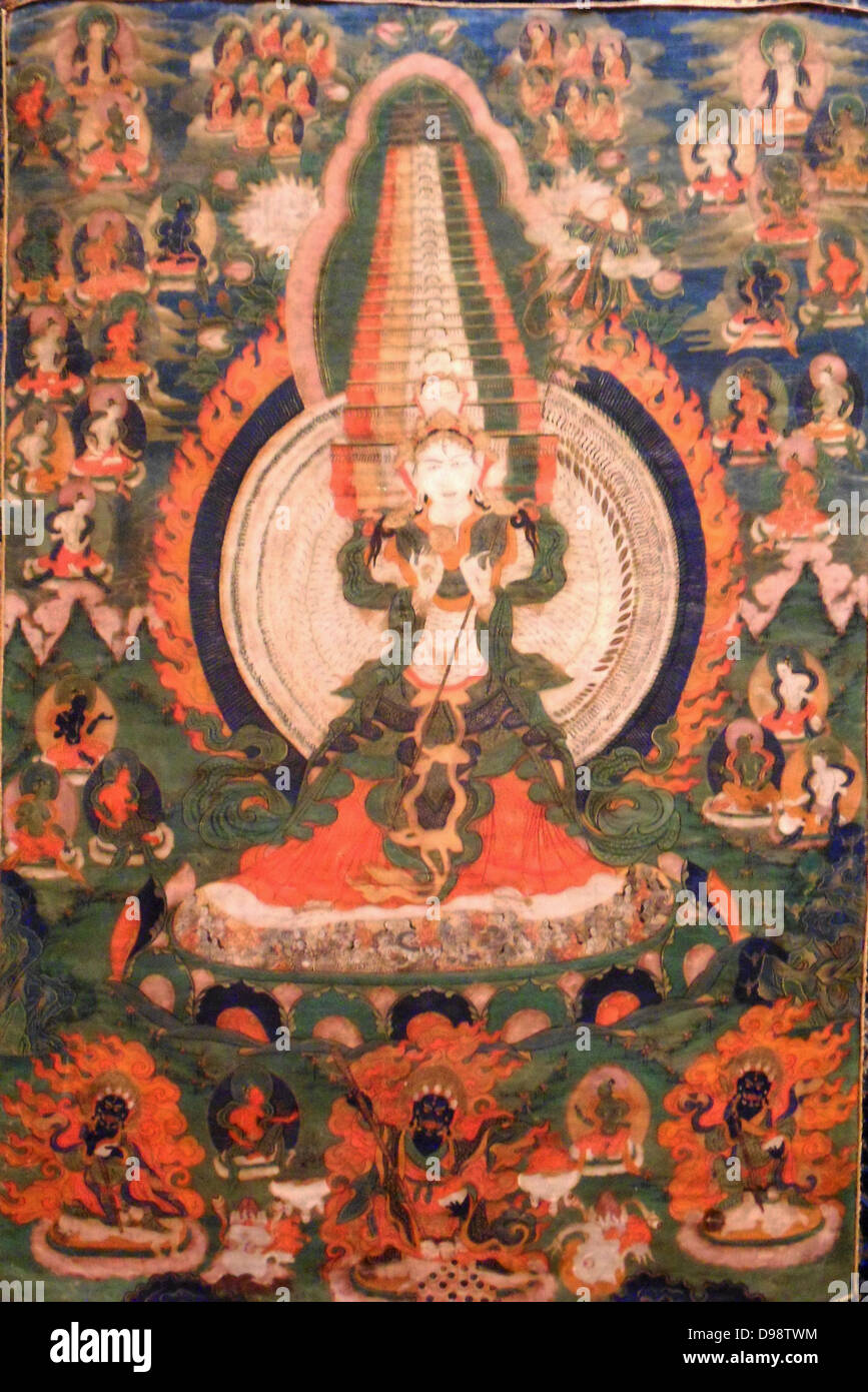 Avalokitesvara Mandala depicting the Bodhisattva of compassion in her ...