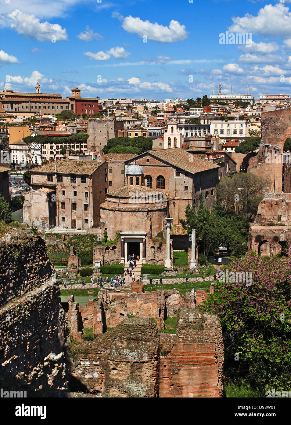 Roman forum, view of the Temple of Romulus (The basilica of Santi Cosma ...