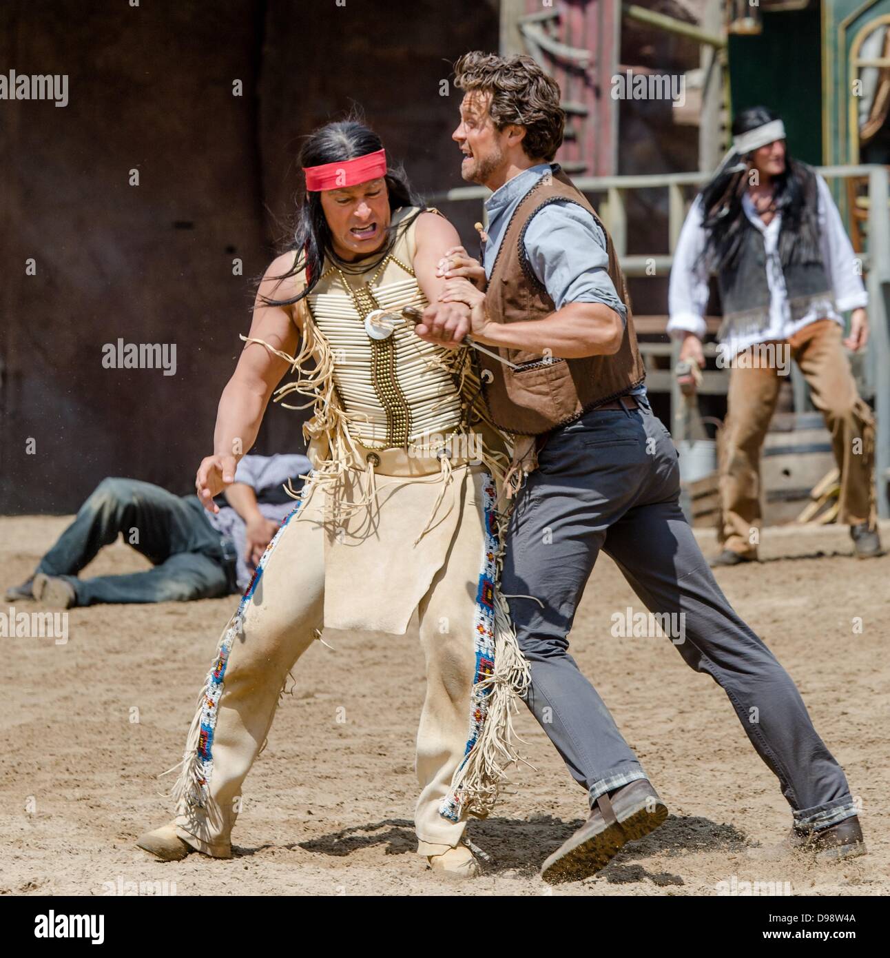 Actors Wayne Carpendale (R)as Old Shatterhand and Jan Sosniok as ...