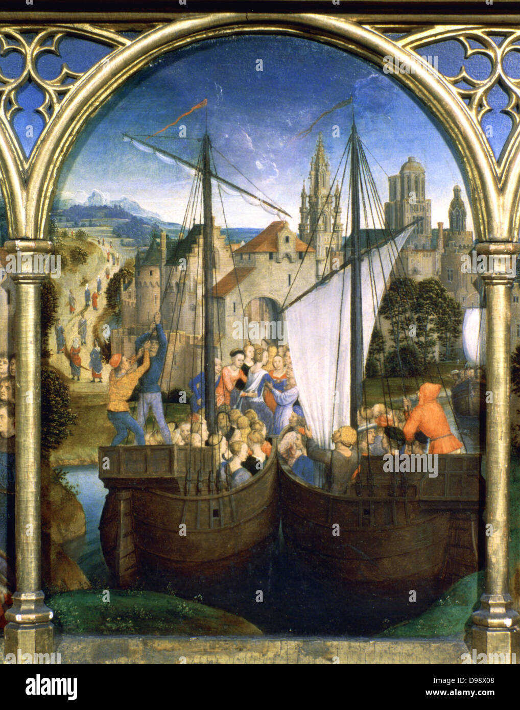 Shrine (Reliquary) of St Ursula, 1489. Gilded, painted wood. Hans ...