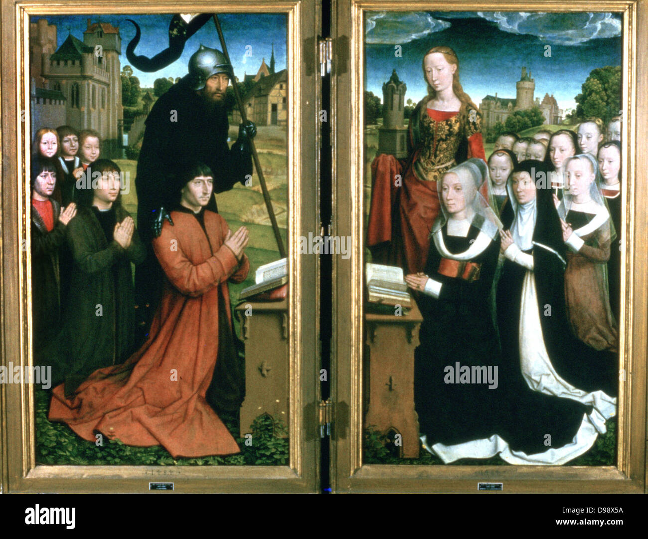 Willem Moreel (d1501) protected by St William of Maleval. and Barbara ...