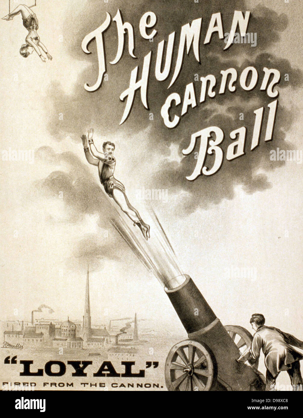 Human canon ball c1879 poster hi-res stock photography and images - Alamy