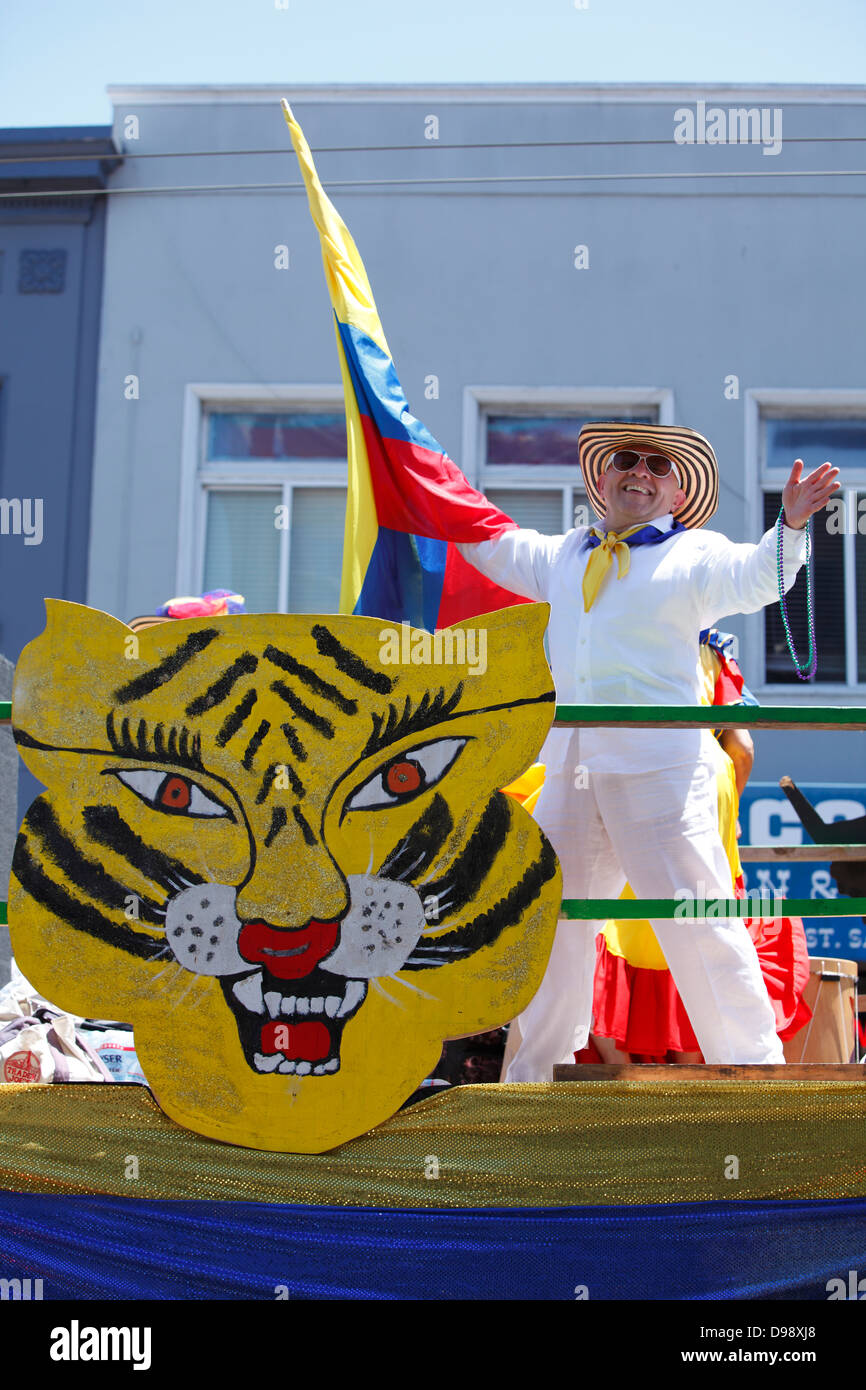 Colombian float at Carnaval parade in Mission District, San Francisco ...