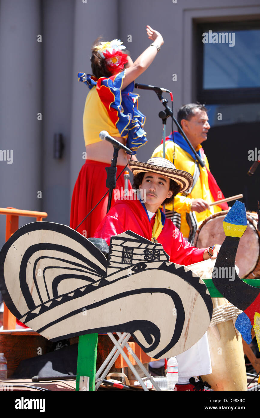 Colombian float at Carnaval parade in Mission District, San Francisco ...