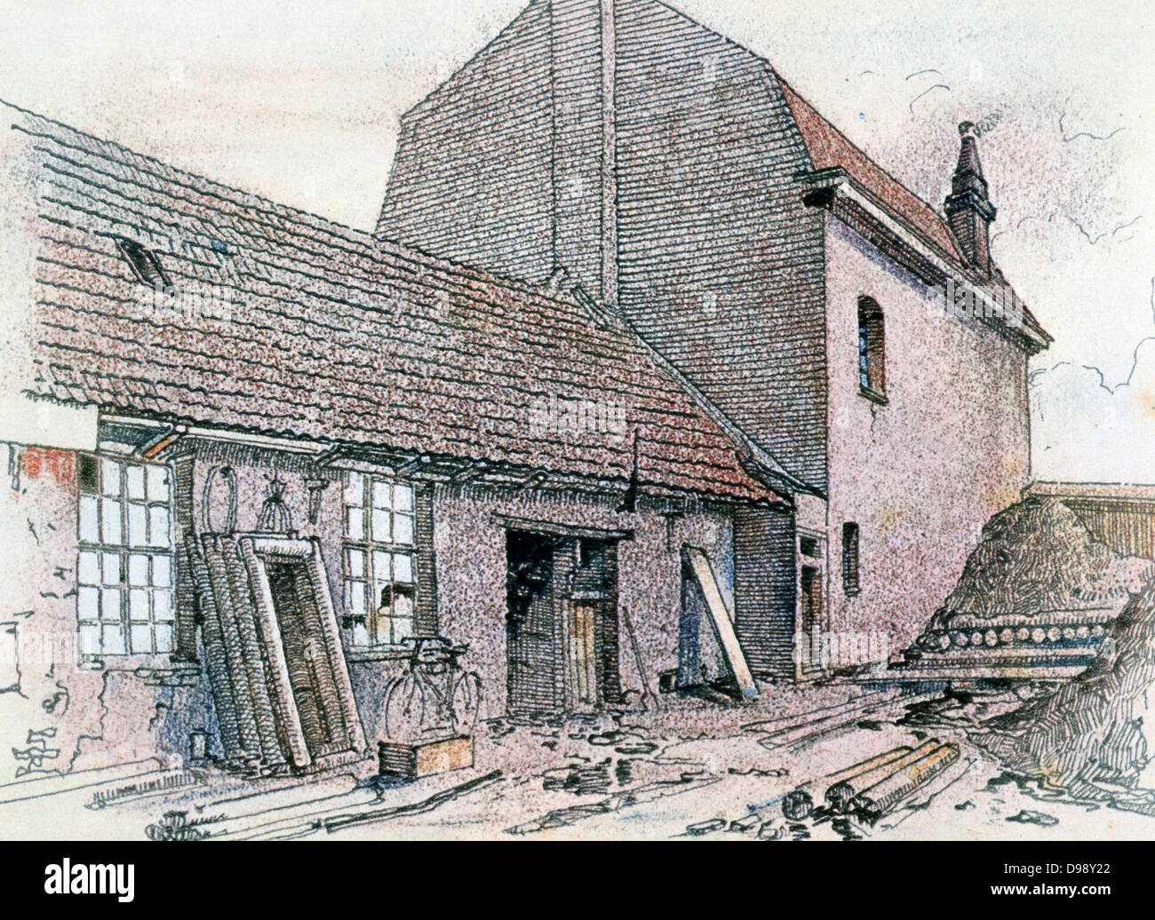 Ruined Monastery, Messines, 1914. Watercolour by Adolf Hitler. Belgium ...