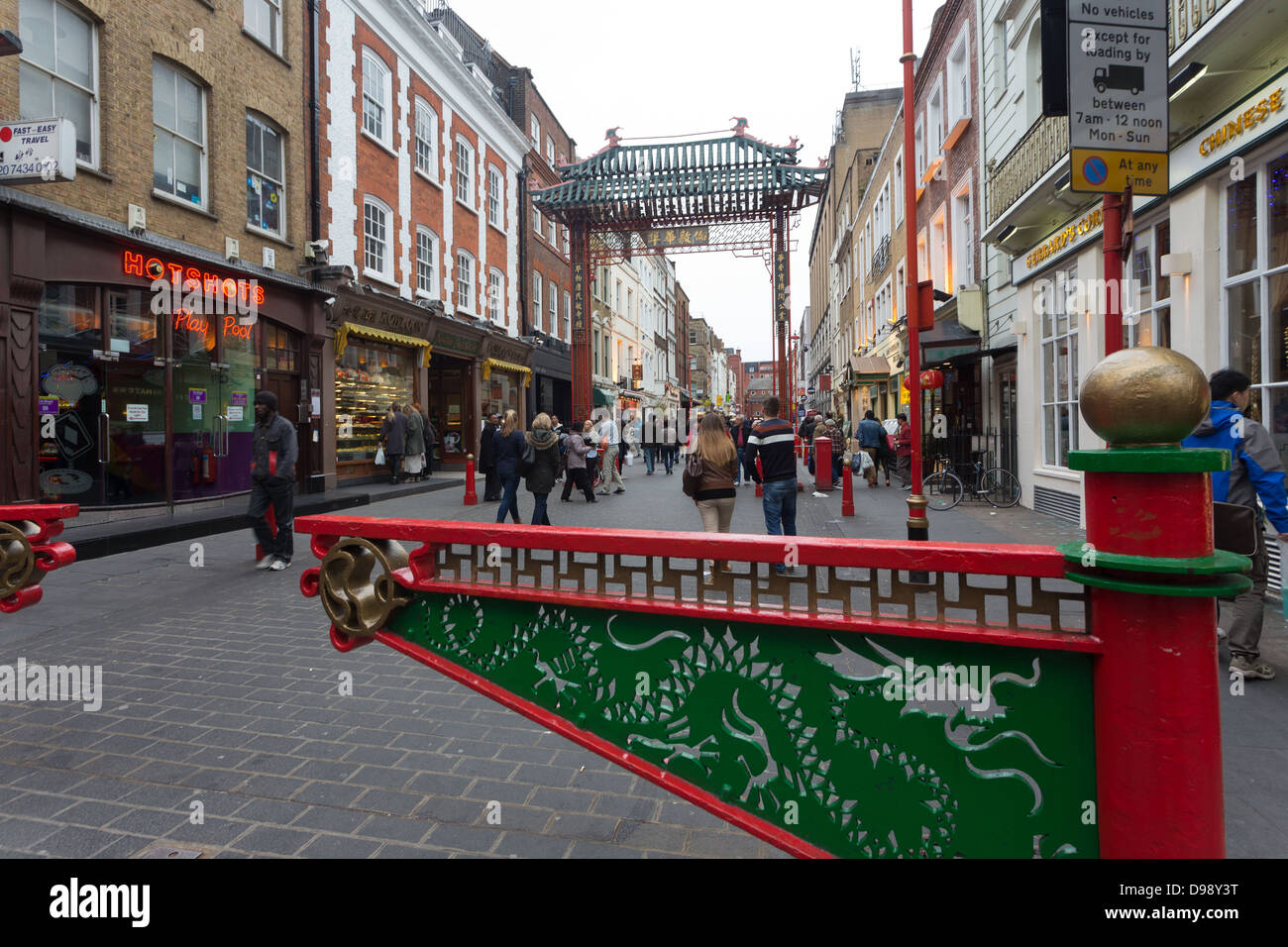 Chinatown main gate in London, Gerrard street, Soho, city of Westminster, United Kingdom Stock ...