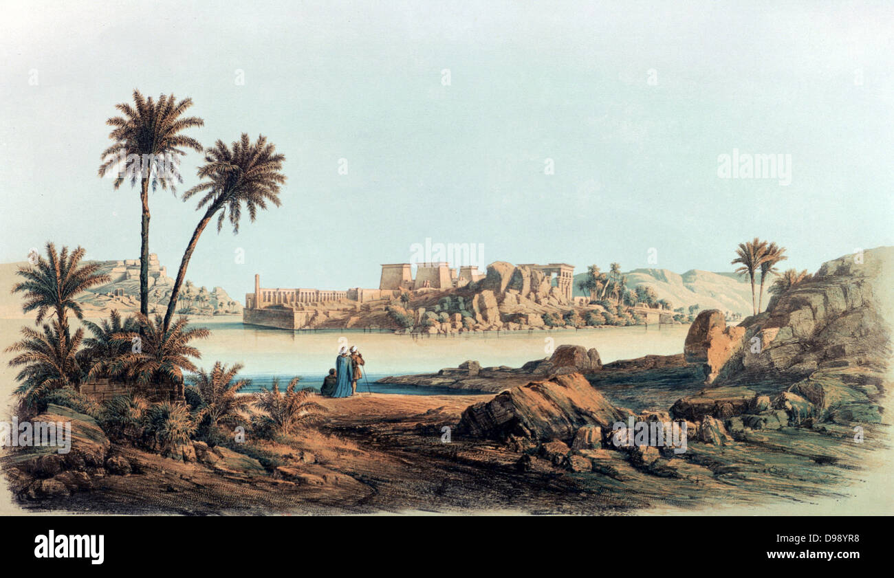 View of Philae'. Lithograph after Karl Richard Lepsius (1810-1884 ...