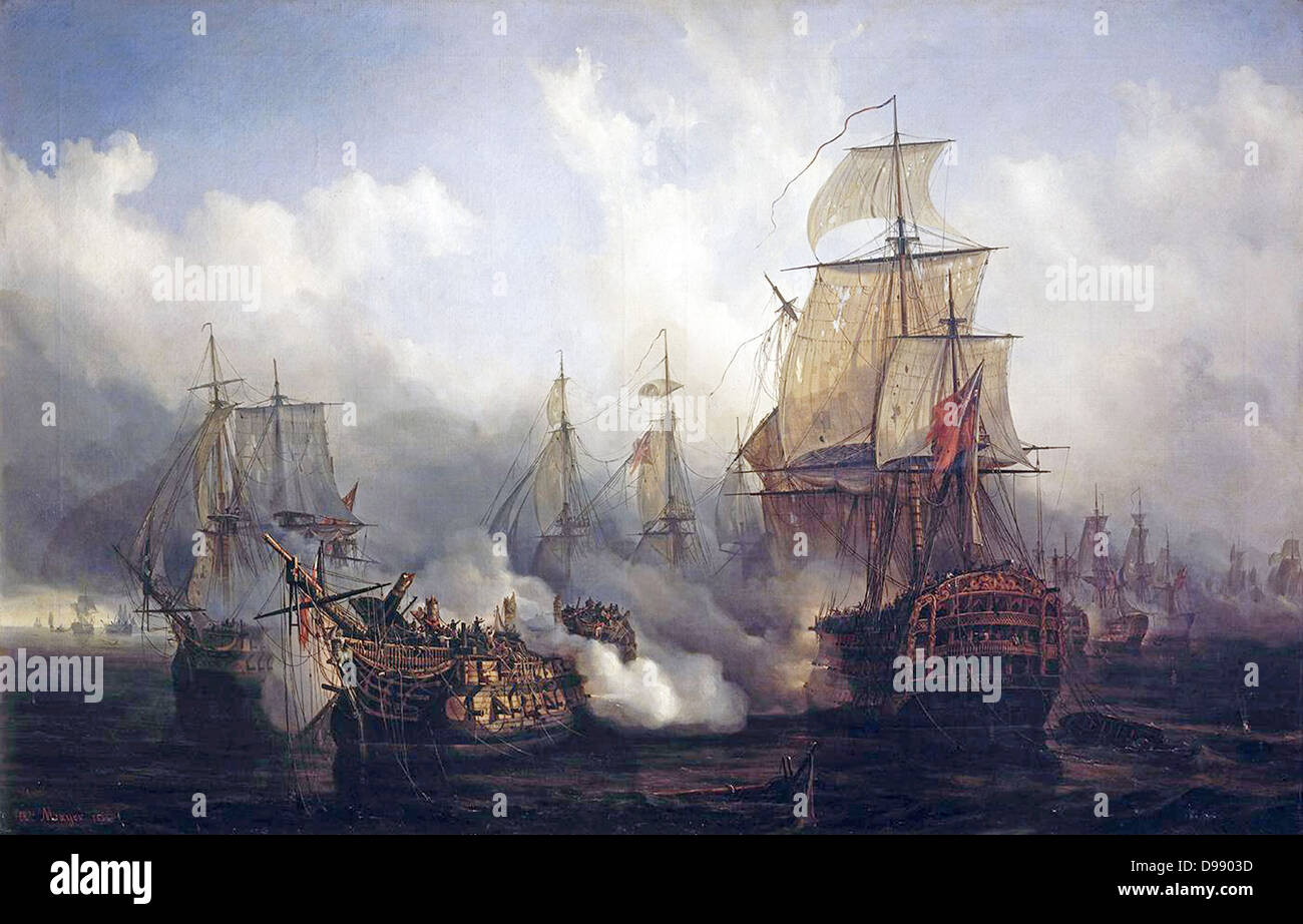 Trafalgar, Auguste Mayer (1805-1890). Oil on canvas, The actual title ...