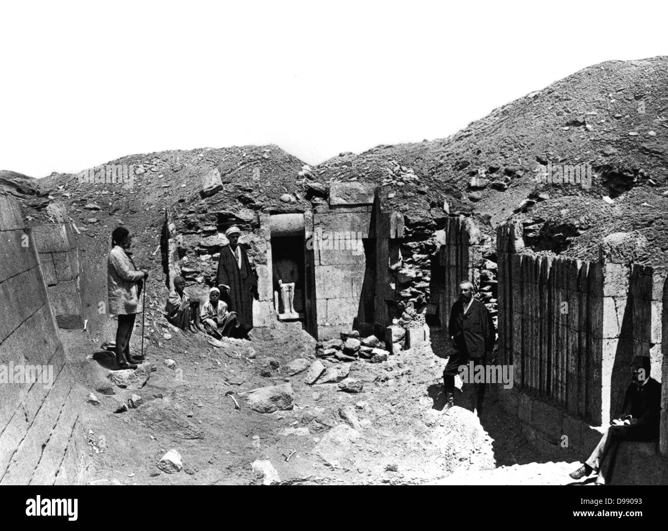 Excavations at the necropolis at Saqqara. Photographed in 1860s during ...