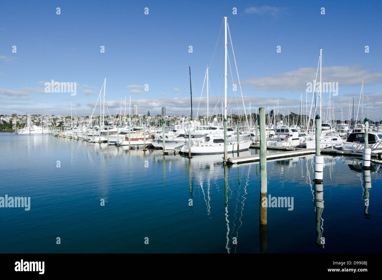 Boats Sail In The Harbour In Auckland High Resolution Stock Photography ...
