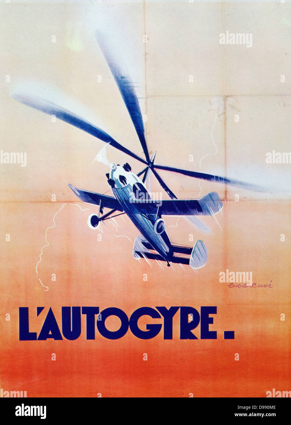 French poster for the Autogiro, the invention of the Spanish engineer ...