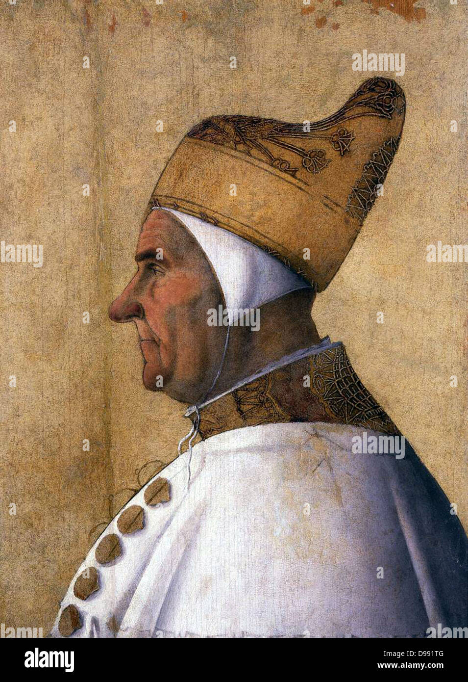 Gentile Bellini, Portrait of Doge Giovanni Mocenigo. Tempera on panel ...