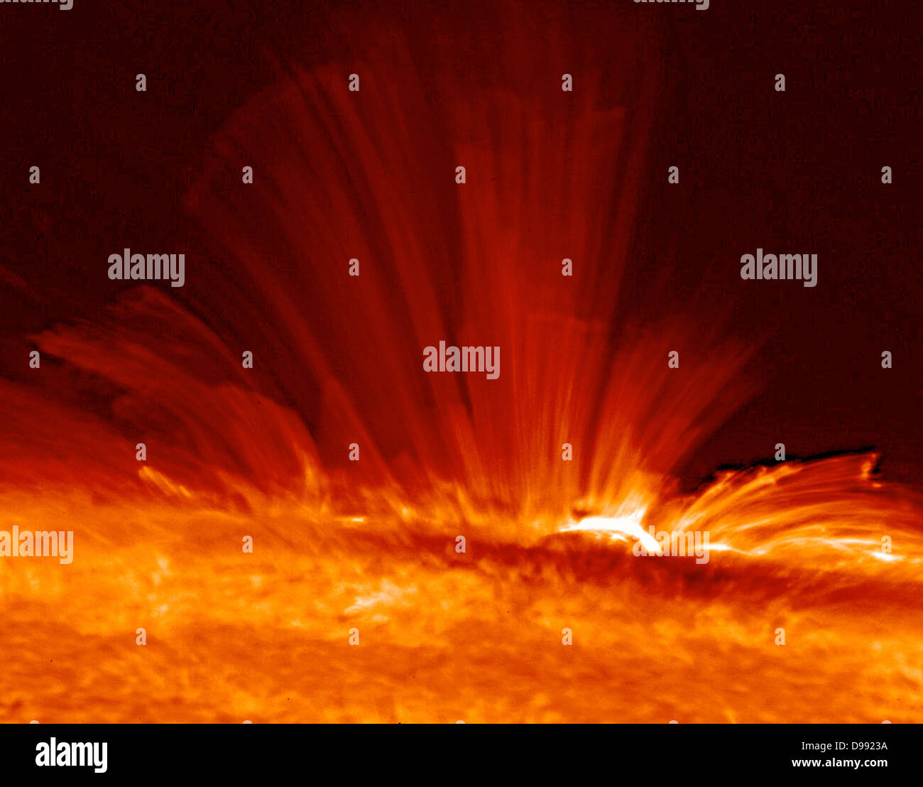 Sunspot with streamers of super-hot, electrically charged gas (plasma ...