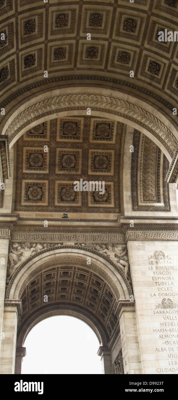 pillars of the Arc de triomphe in Paris Stock Photo - Alamy