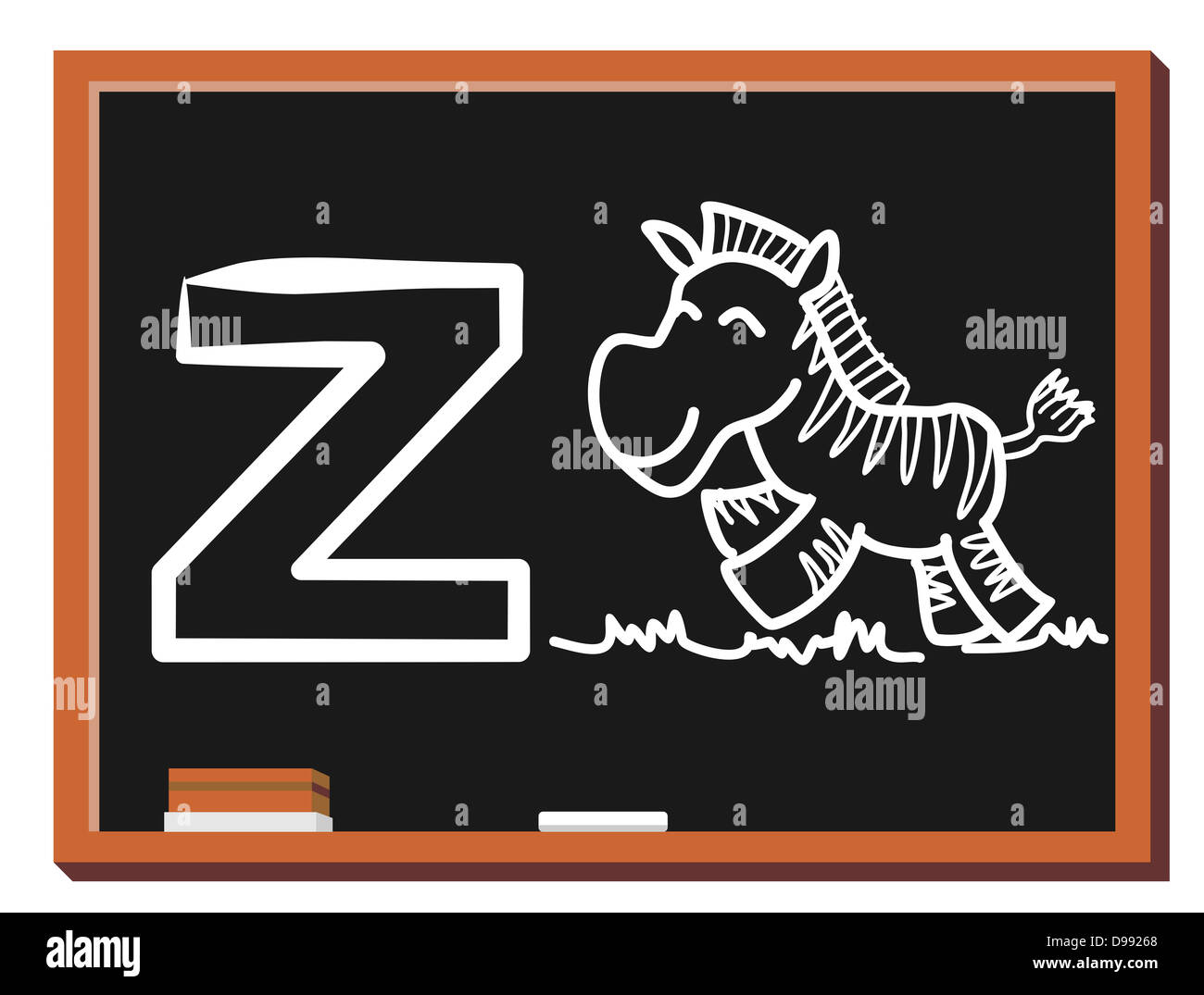 Illustration of alphabet letter Z with a cute little Zebra isolated on ...