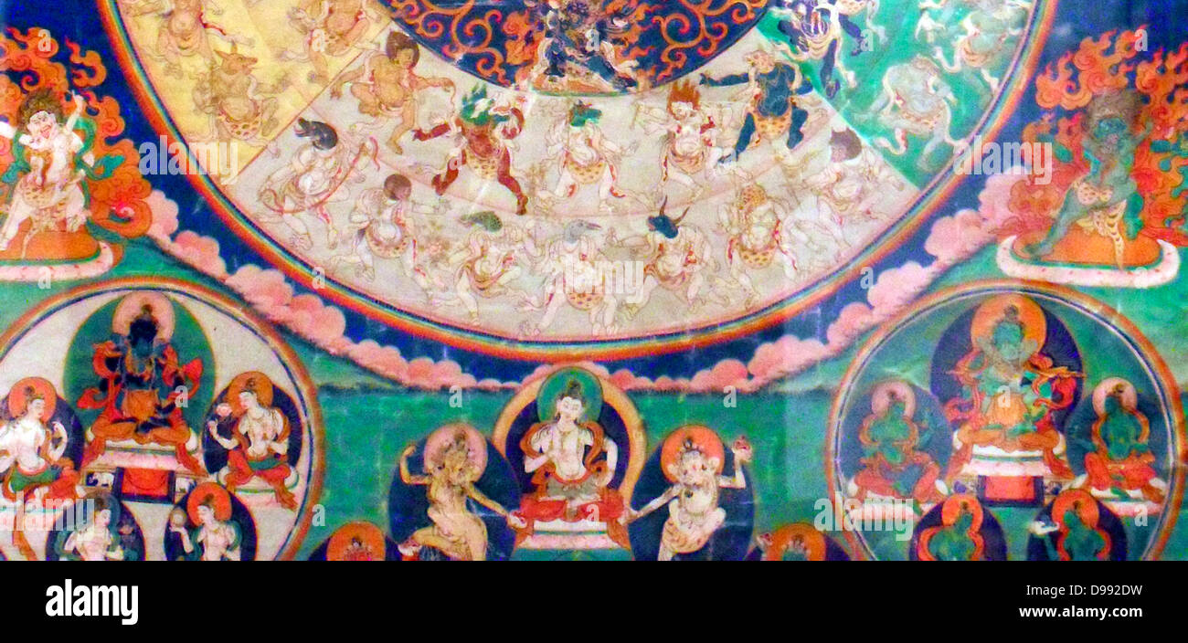 On this thanka deities gathered to look fierce apparraissent that the ...