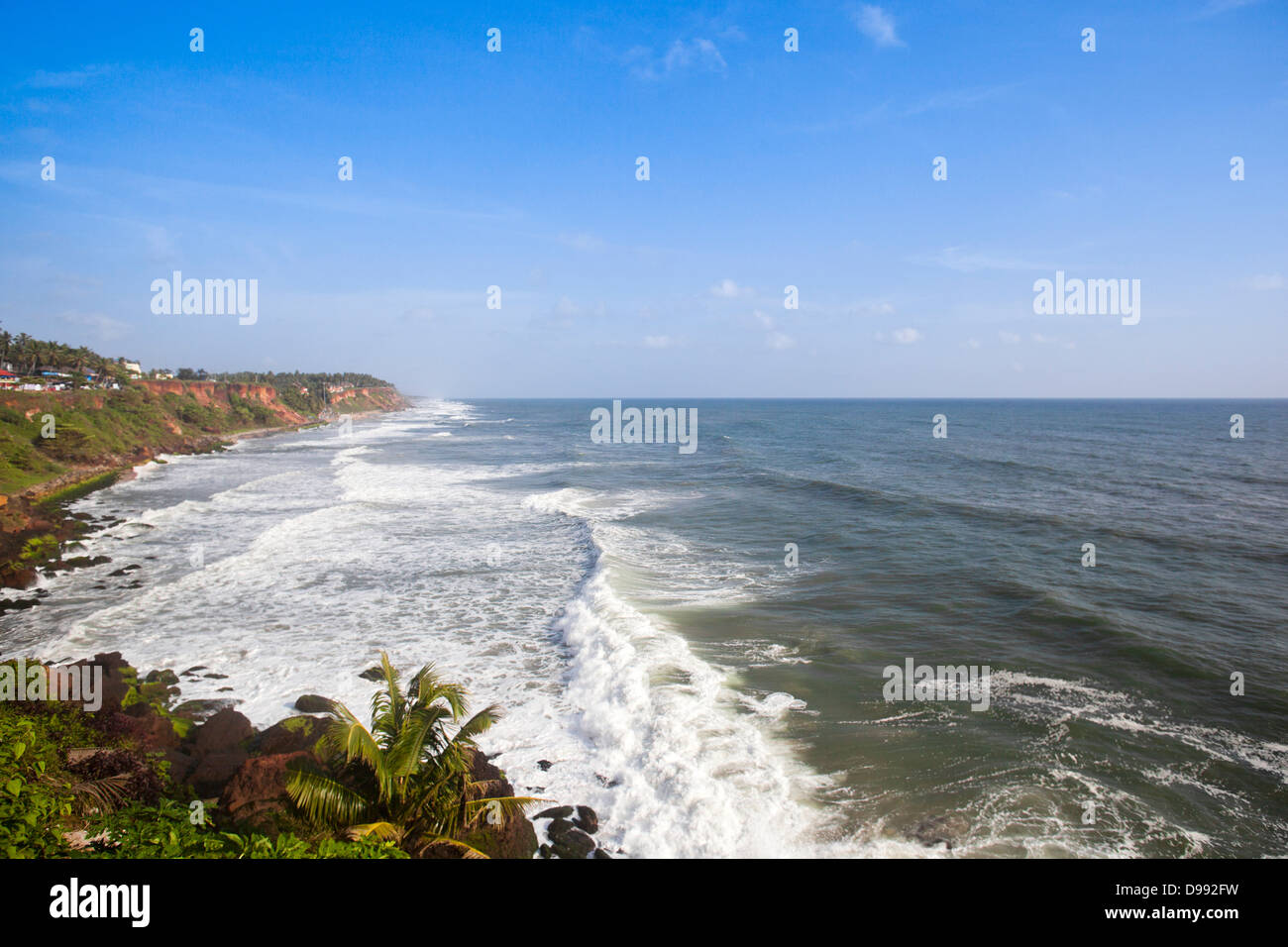 Surf on the beach, Varkala, Kerala, India Stock Photo - Alamy