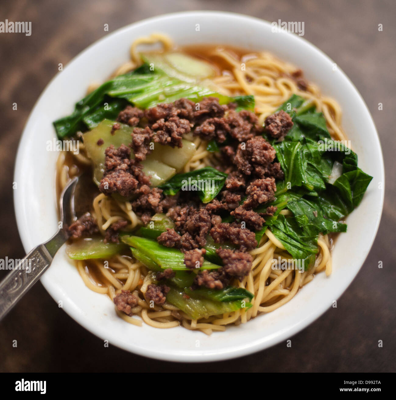 Close-up of a bowl of Thukpa (a traditional Tibetan noodle Stock Photo ...
