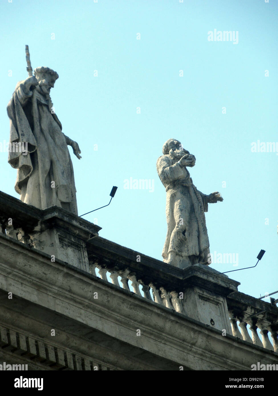 Baroque style sculptures in the Vatican Museum Gardens; Rome. Pope ...