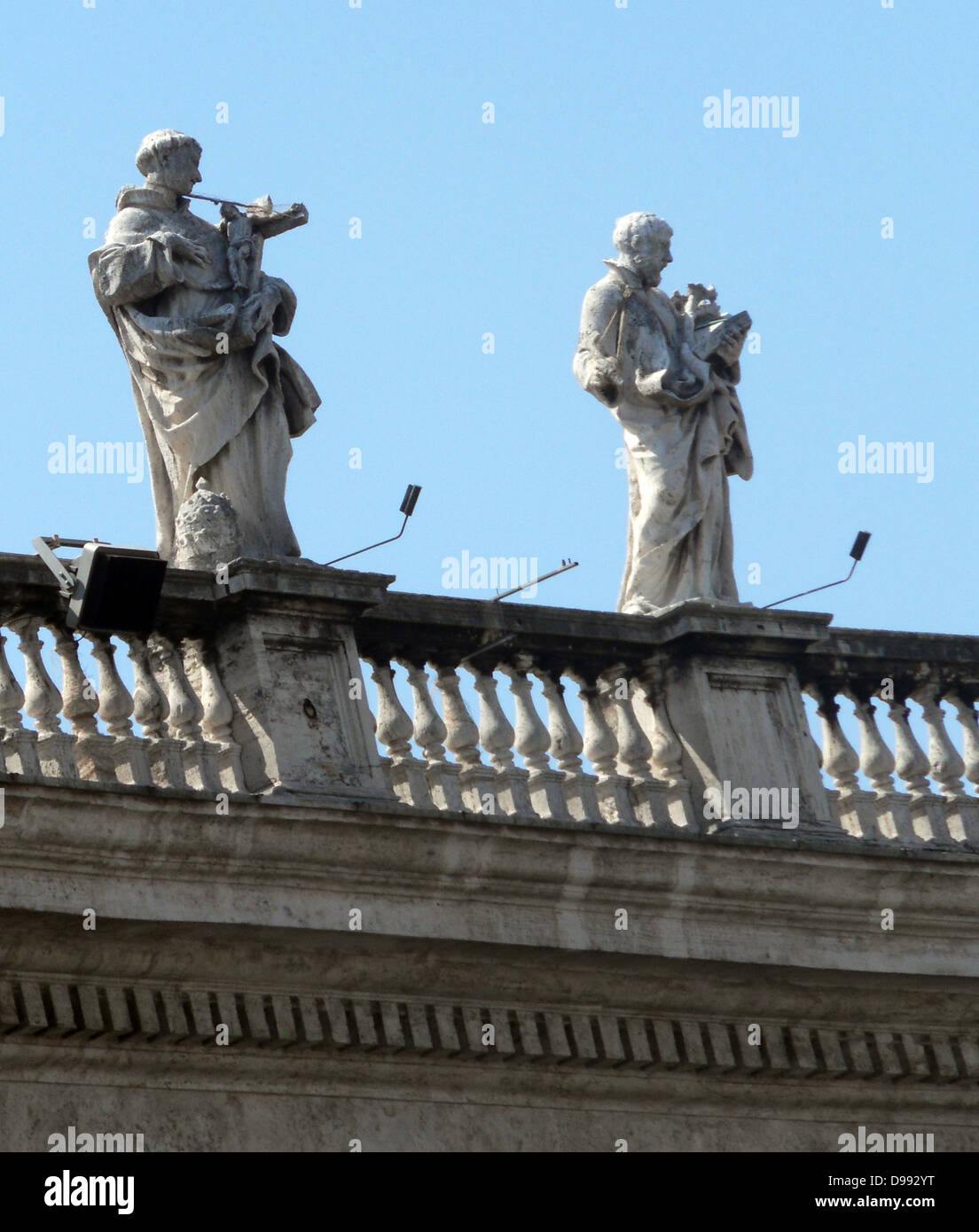 Baroque style sculptures in the Vatican Museum Gardens; Rome. Pope ...