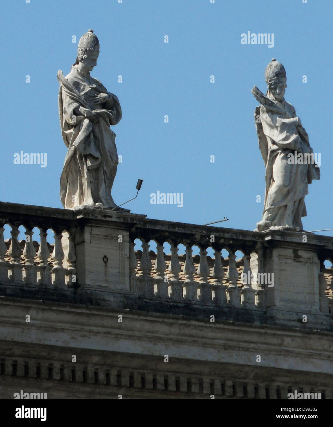 Baroque style sculptures in the Vatican Museum Gardens; Rome. Pope ...