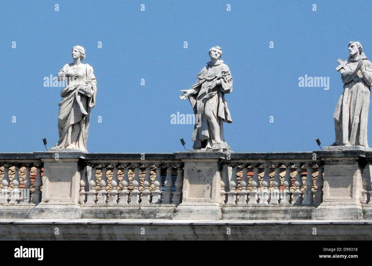 Baroque style sculptures in the Vatican Museum Gardens; Rome. Pope ...