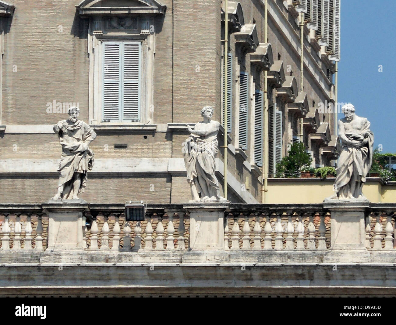 Baroque style sculptures in the Vatican Museum Gardens; Rome. Pope ...