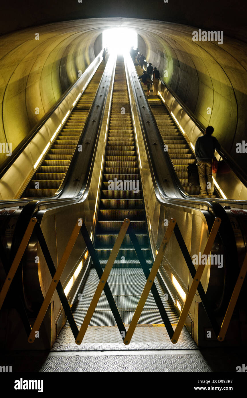 Using underground escalator hi-res stock photography and images - Alamy