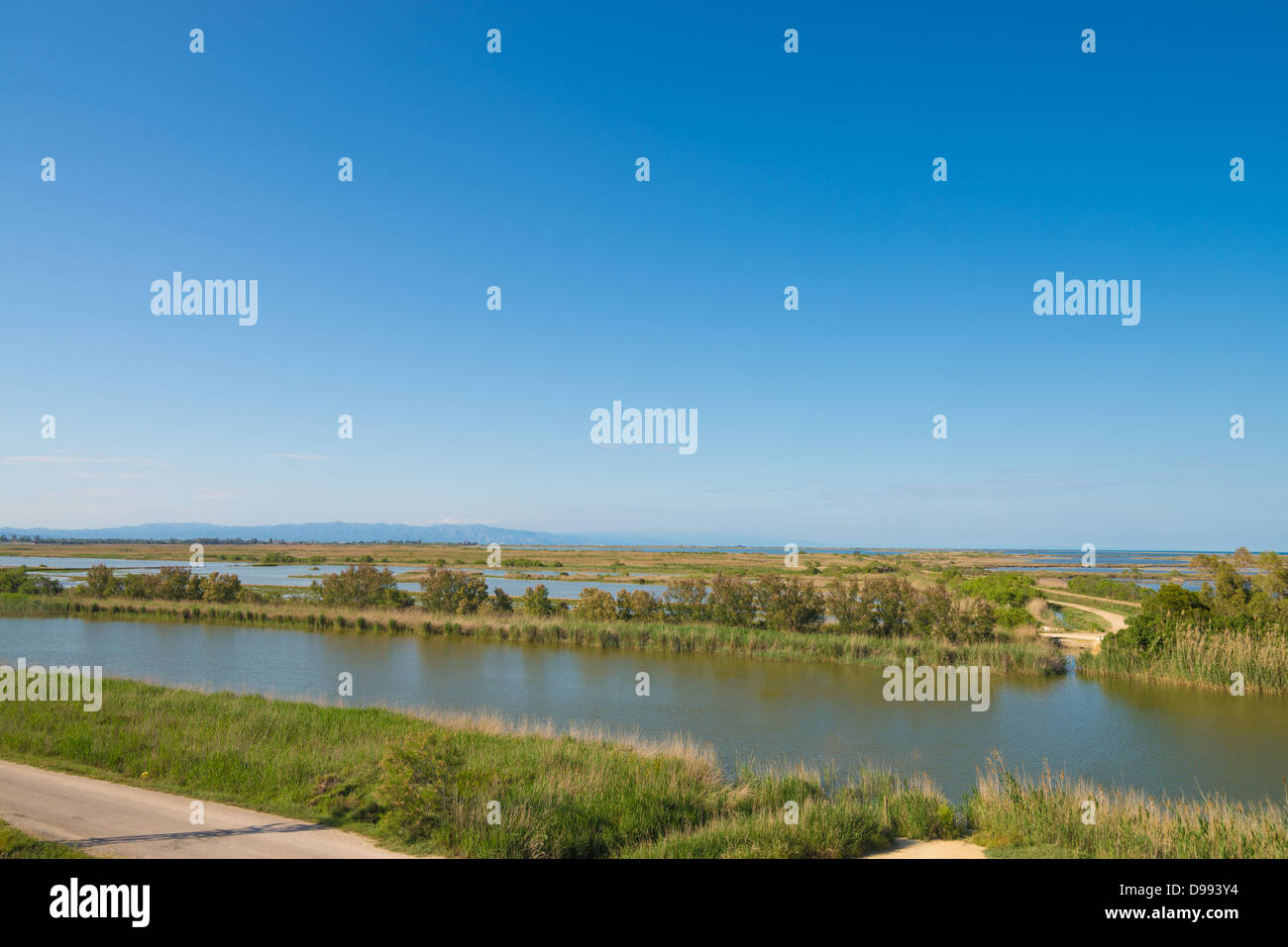 Ebro delta, with its wetlands spreading all over the natural park Stock ...