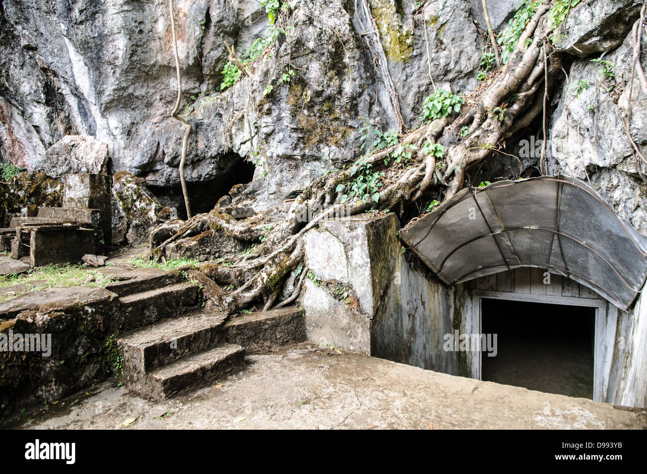 VIENG XAI, Laos — An entrance to one of the caves at the Pathet Lao Caves of Vieng Xai in ...