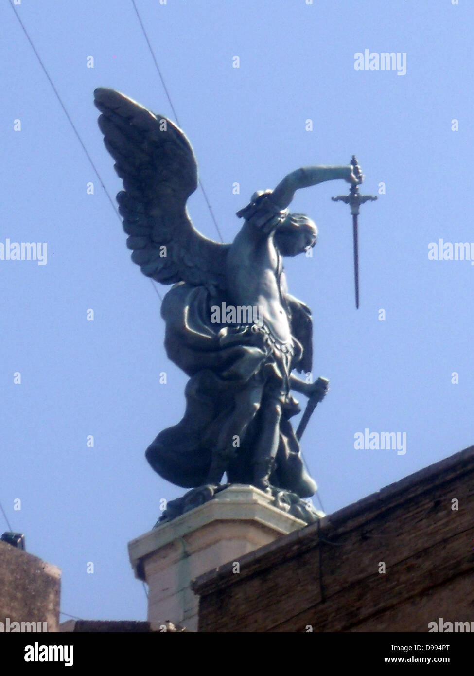 Detail from the The Mausoleum of Hadrian, known as the Castel St Angelo ...