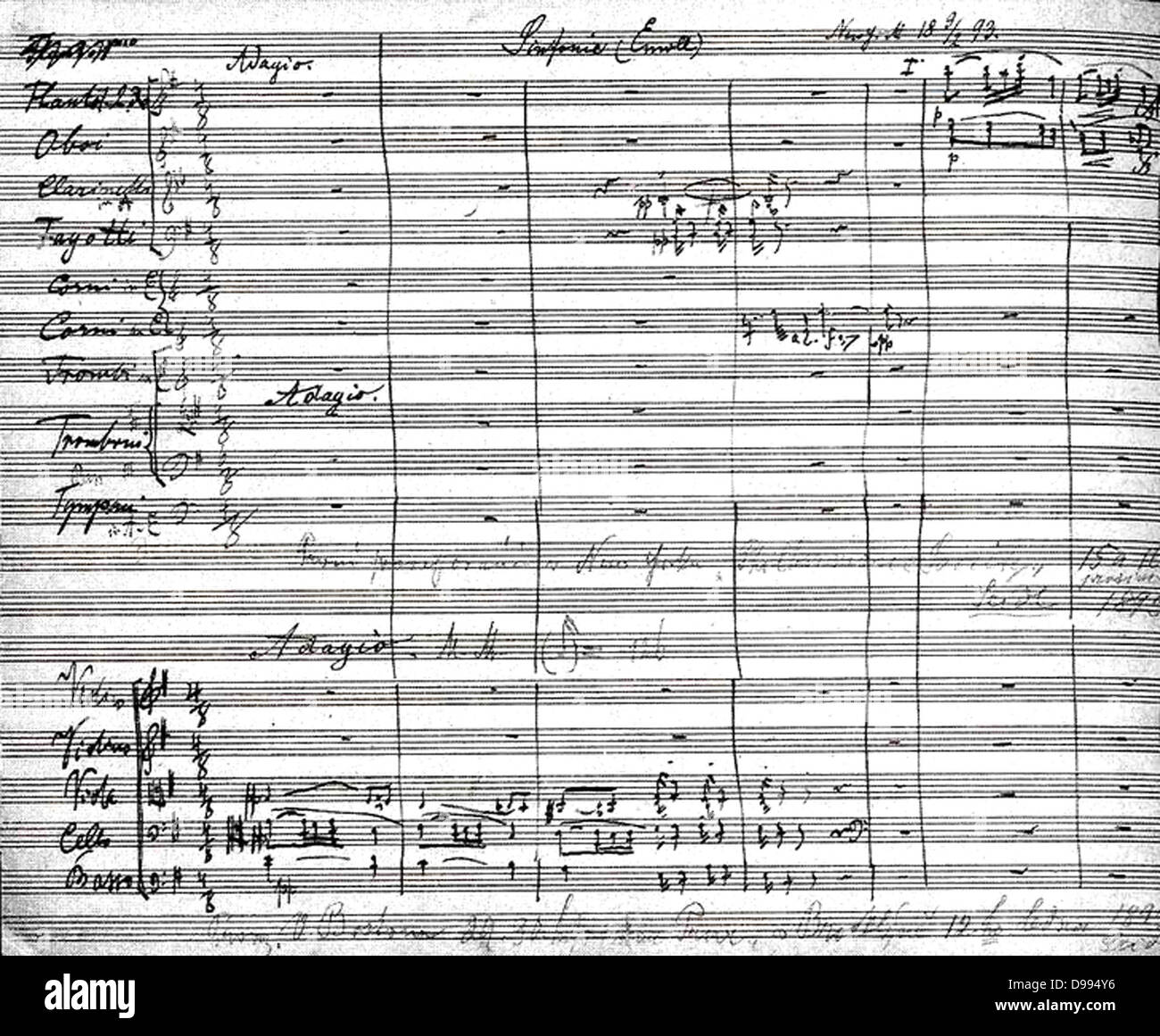 Antonín Dvo?ák (1841-1904), Czech composer. First page of the autograph ...