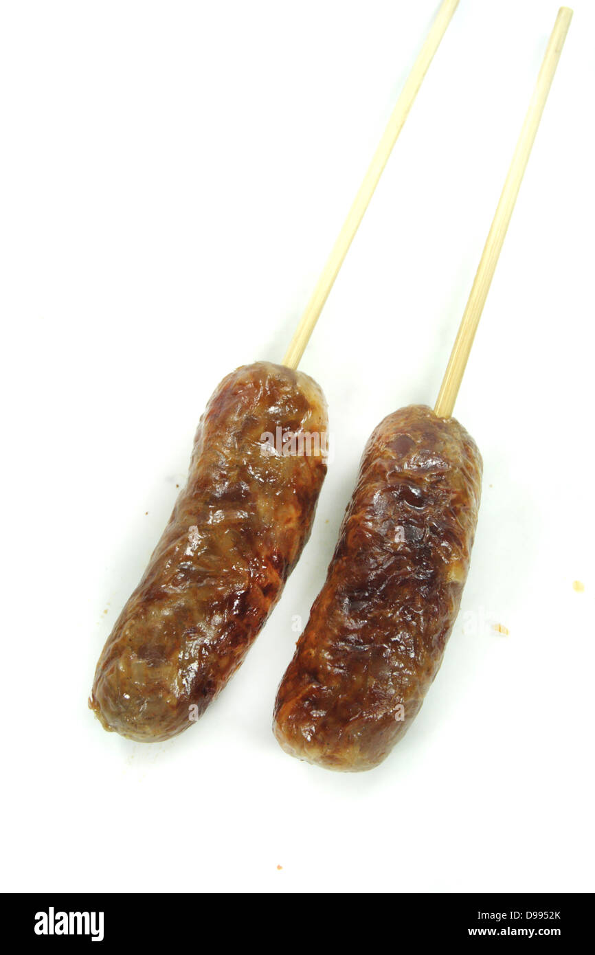 Thai style pork sausages , ( Thai northeast Isan sausages Stock Photo ...