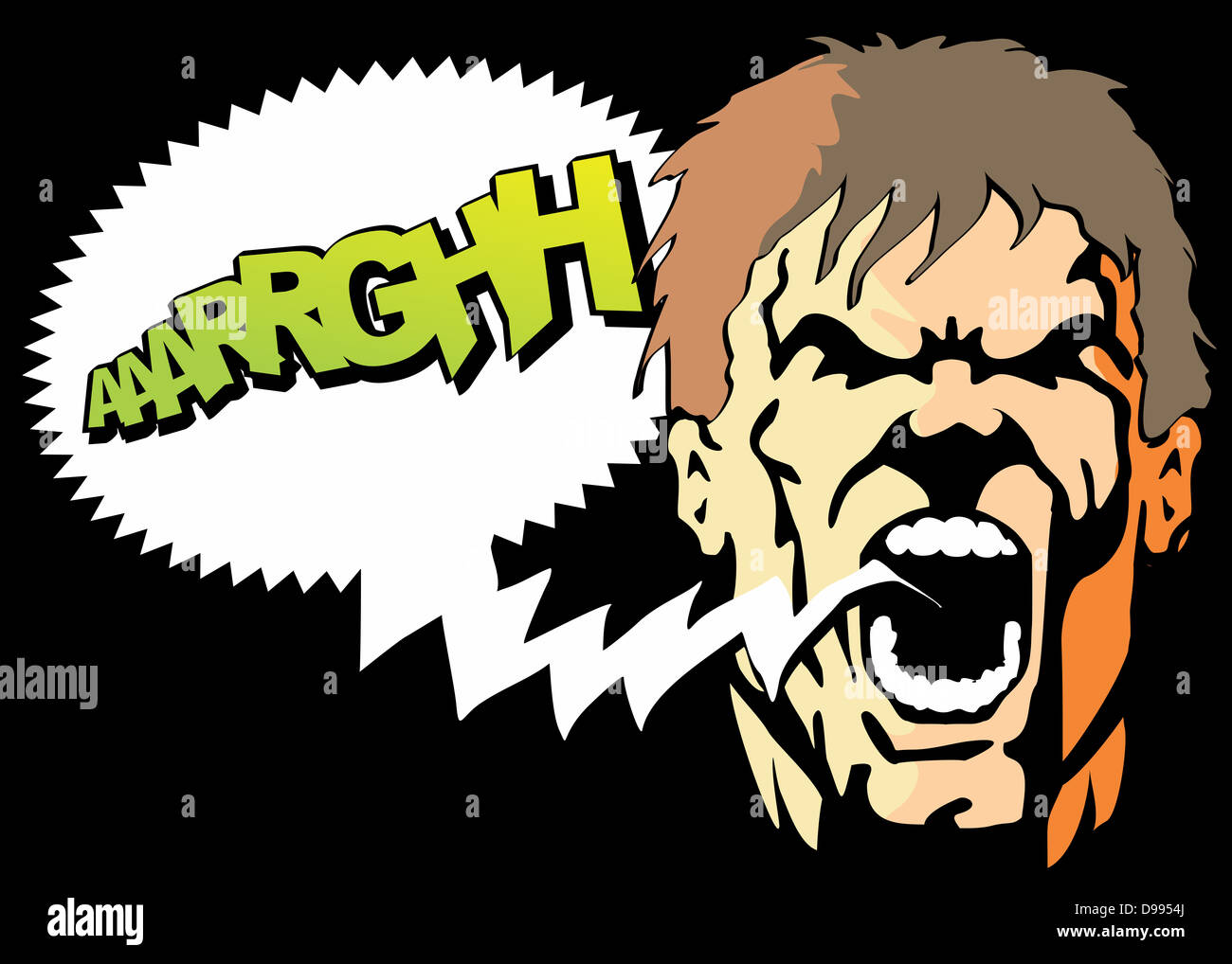 Bubble speech with text arghhh written. Comic style illustration of an ...