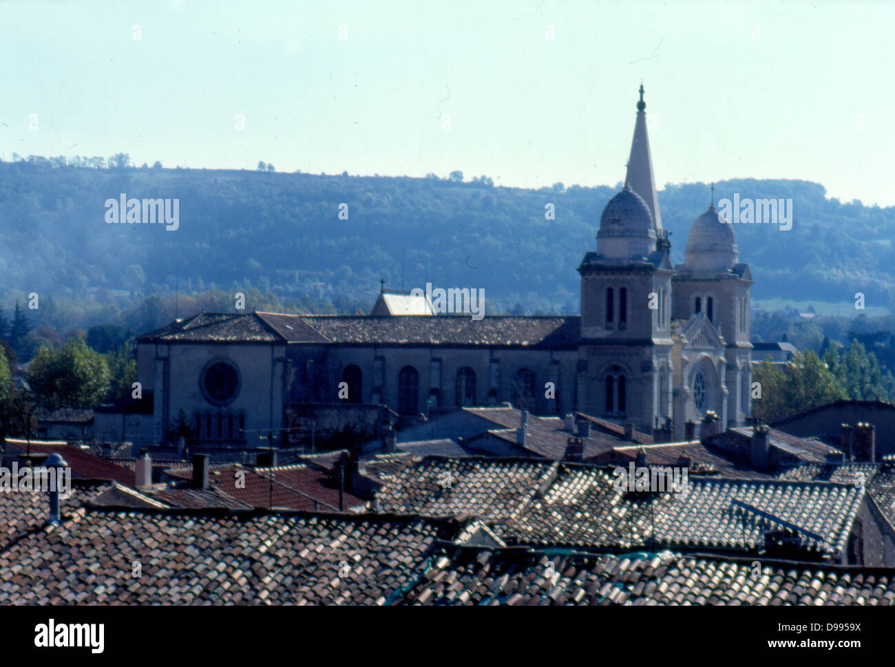 Languedoc and Roussillon. Revel. View of town from belfry Stock Photo ...
