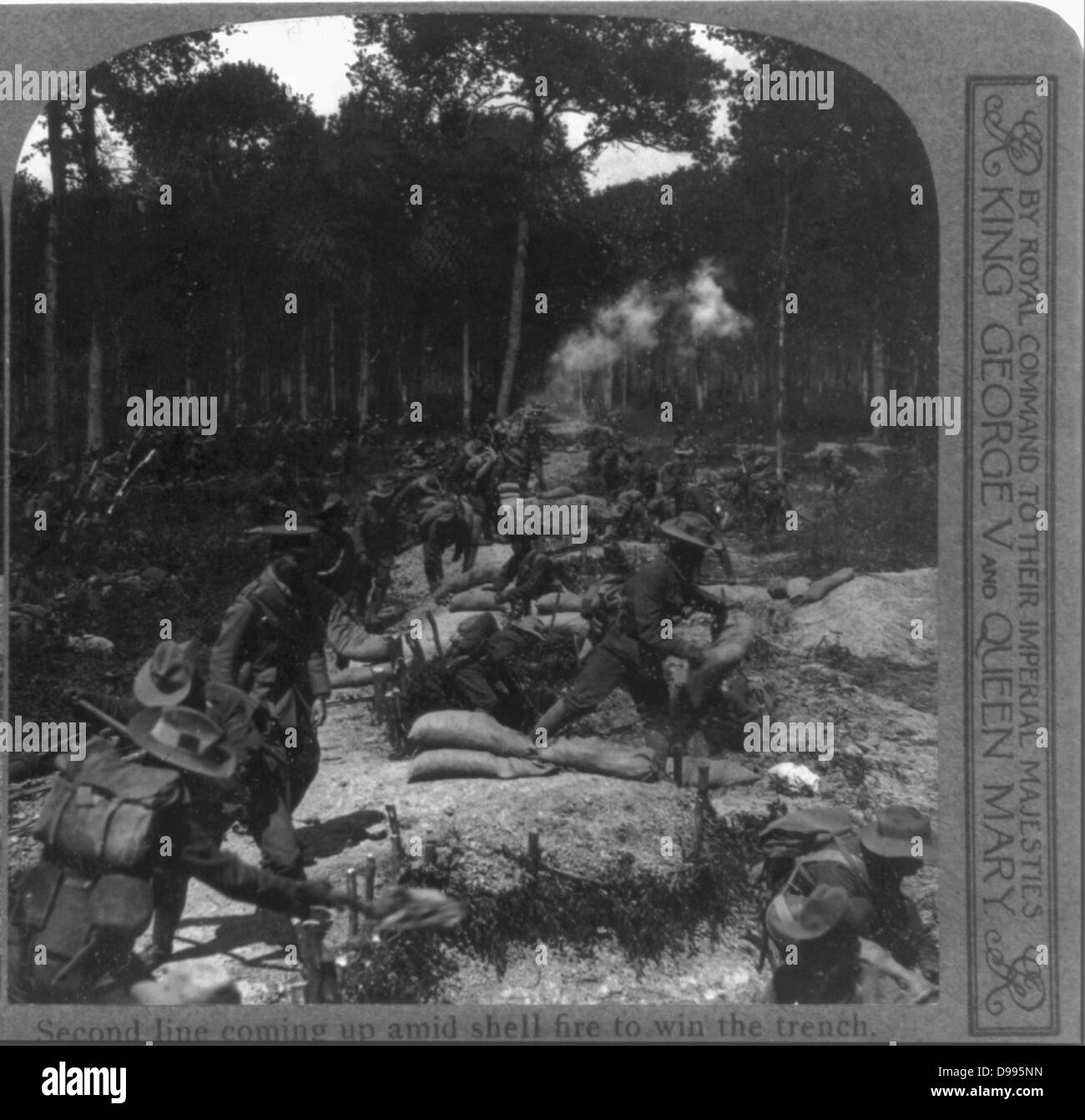 Second line coming up amid shell fire to win the trench British ...