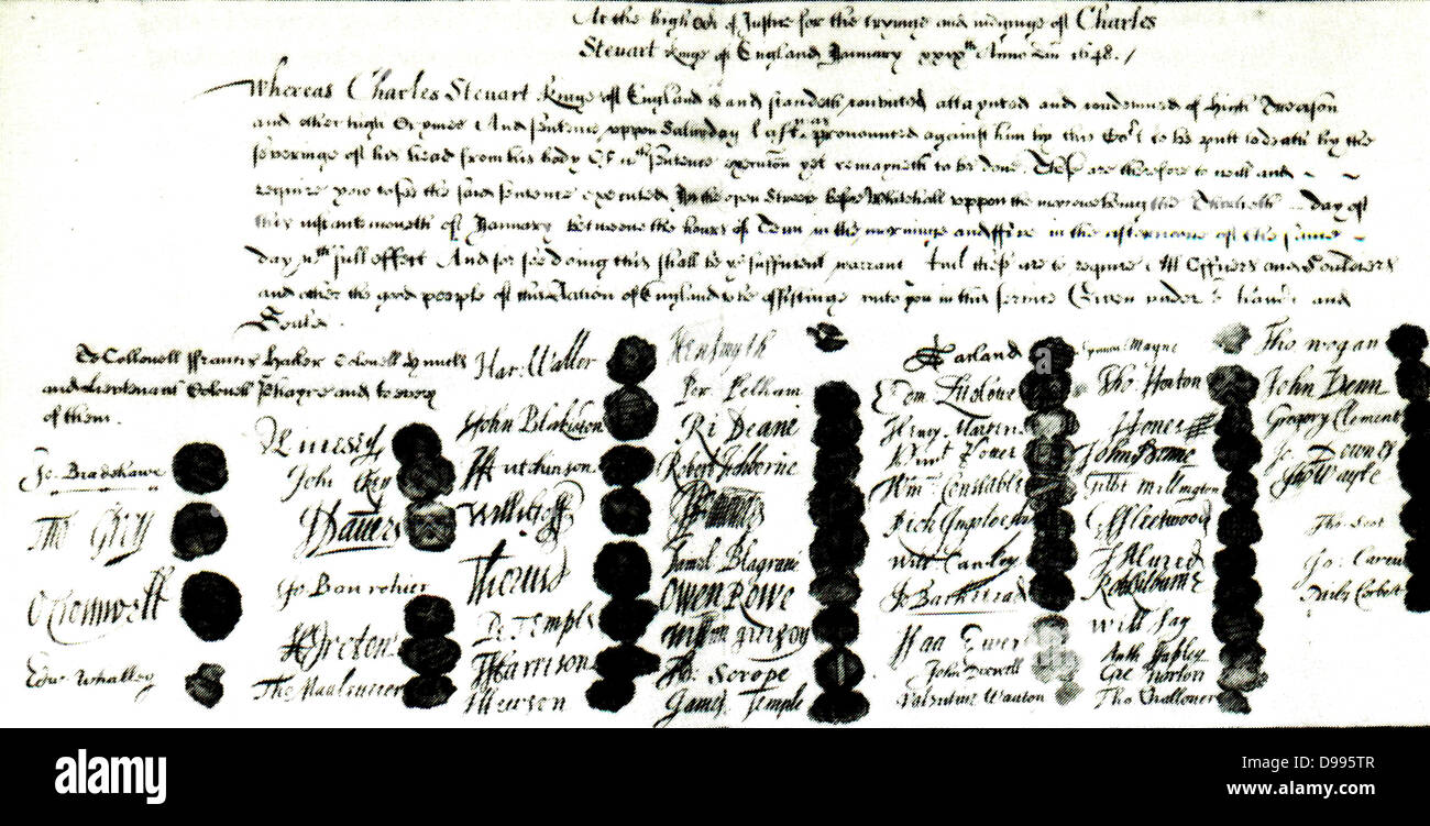 Charles i death warrant commons hi-res stock photography and images - Alamy