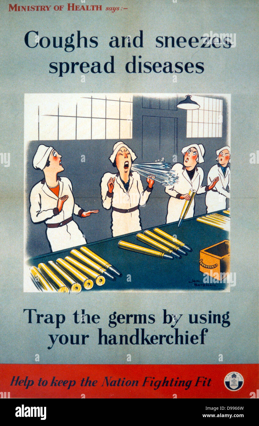 Coughs And Sneezes Spread Diseases, Public Information War Poster World ...