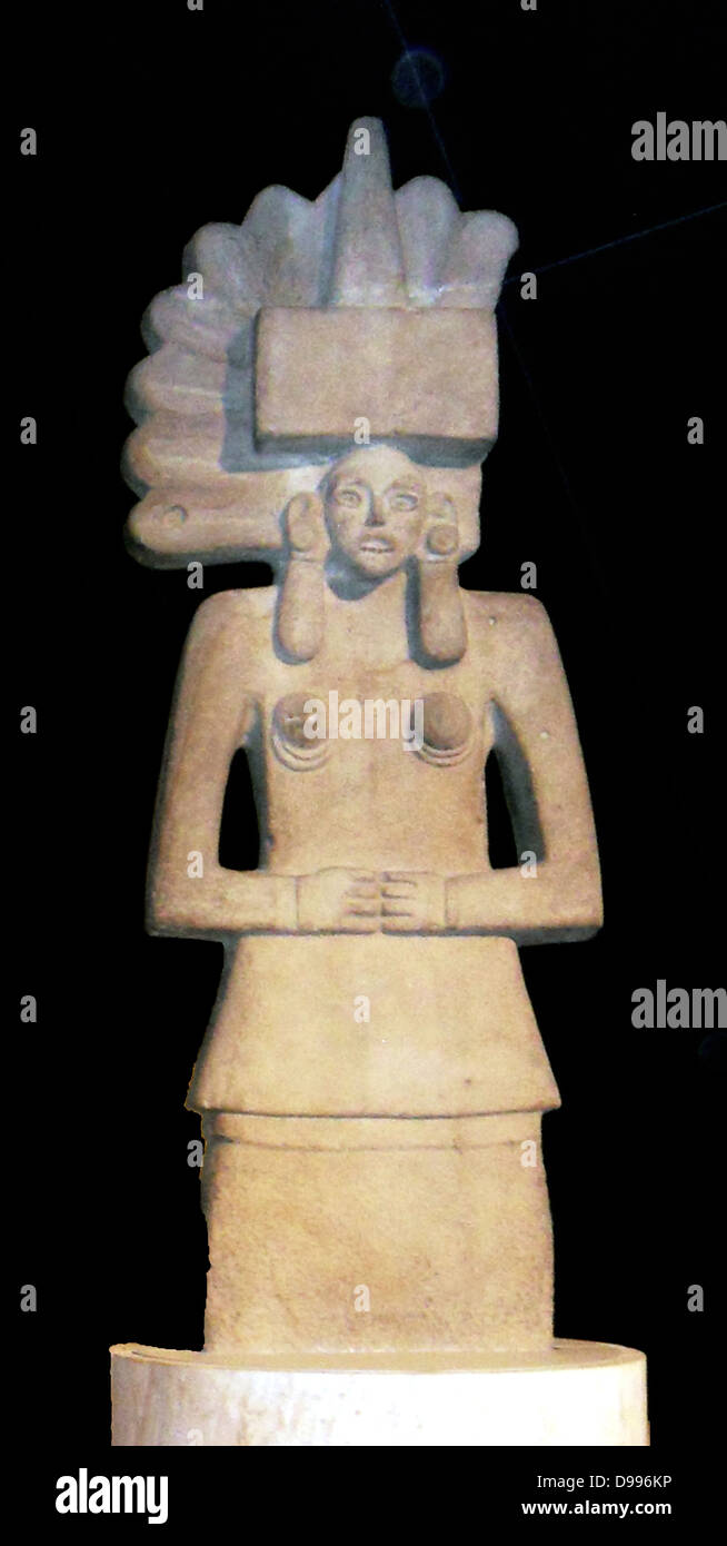 Stone sculpture of Tlazolteotl at the British Museum. Huastec ...