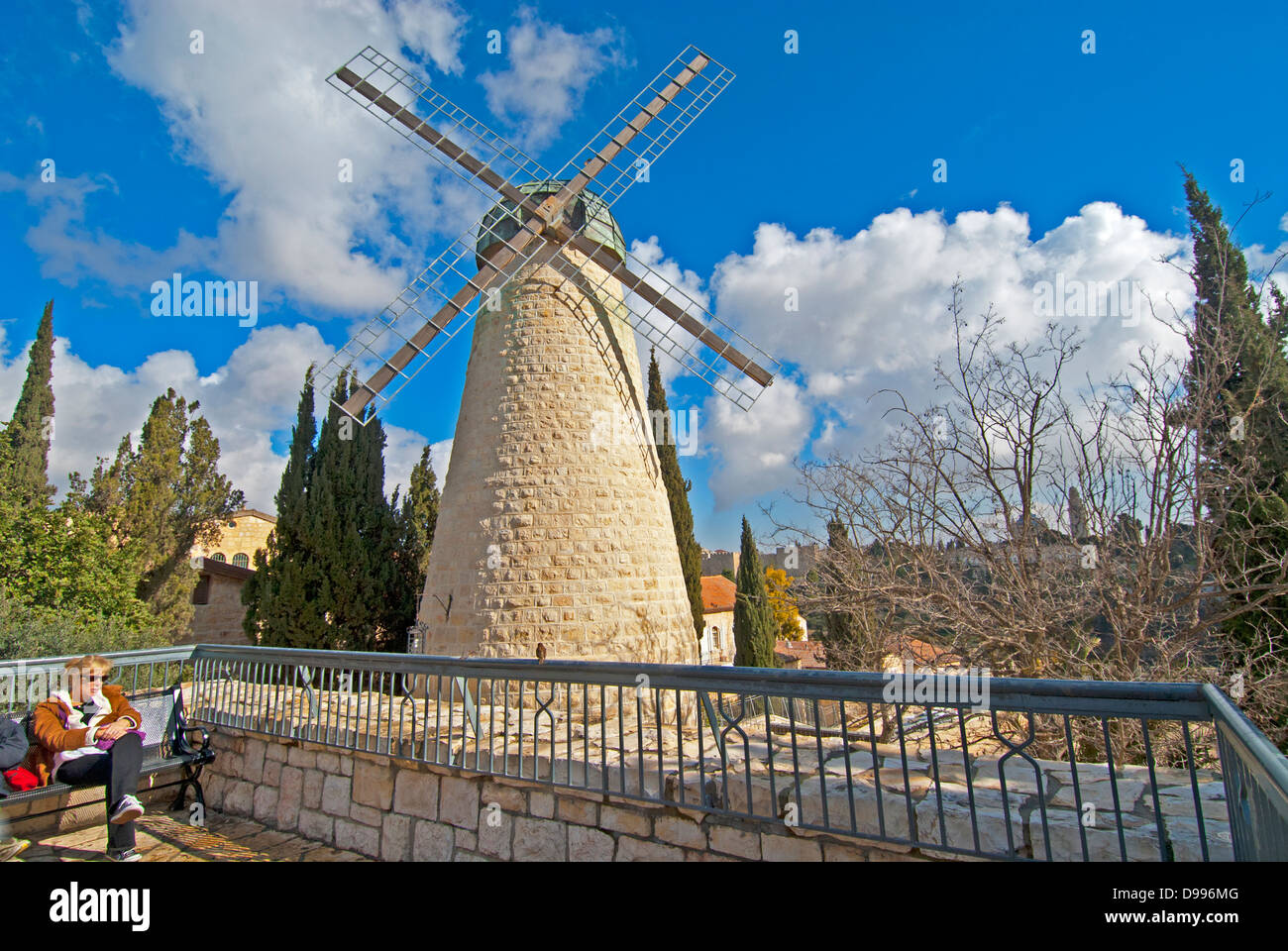 The Montefiore Windmill at Mishkenot Sha'ananim, Jerusalem, Israel ...