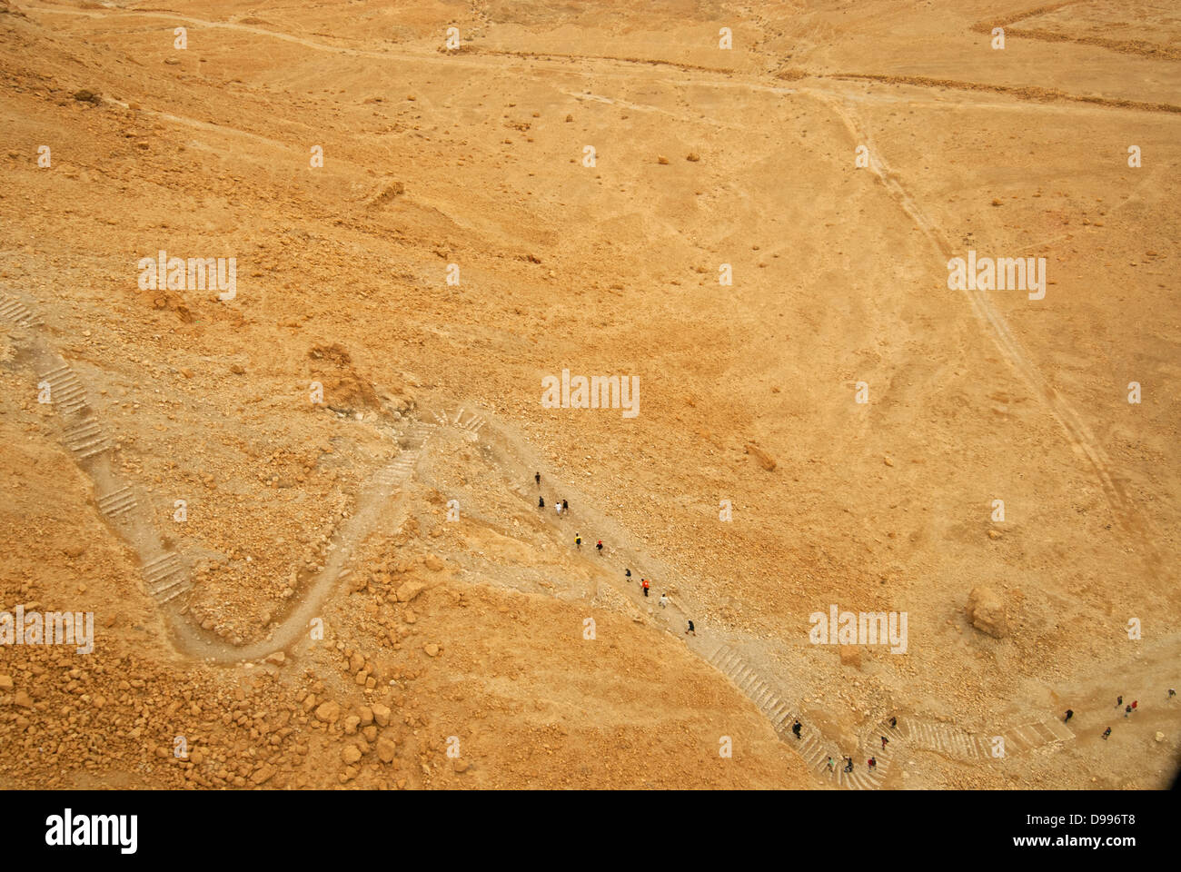 Tourists on Roman Ramp Path (aka Snake Path) on the monument floor at ...