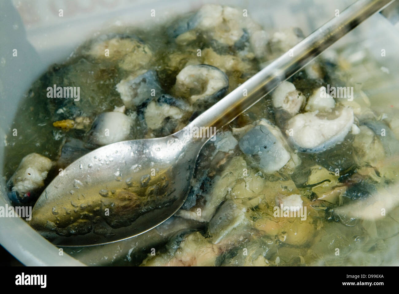 Tubby Isaacs Seafood and Jellied Eel stall. Aldgate London UK . Their ...