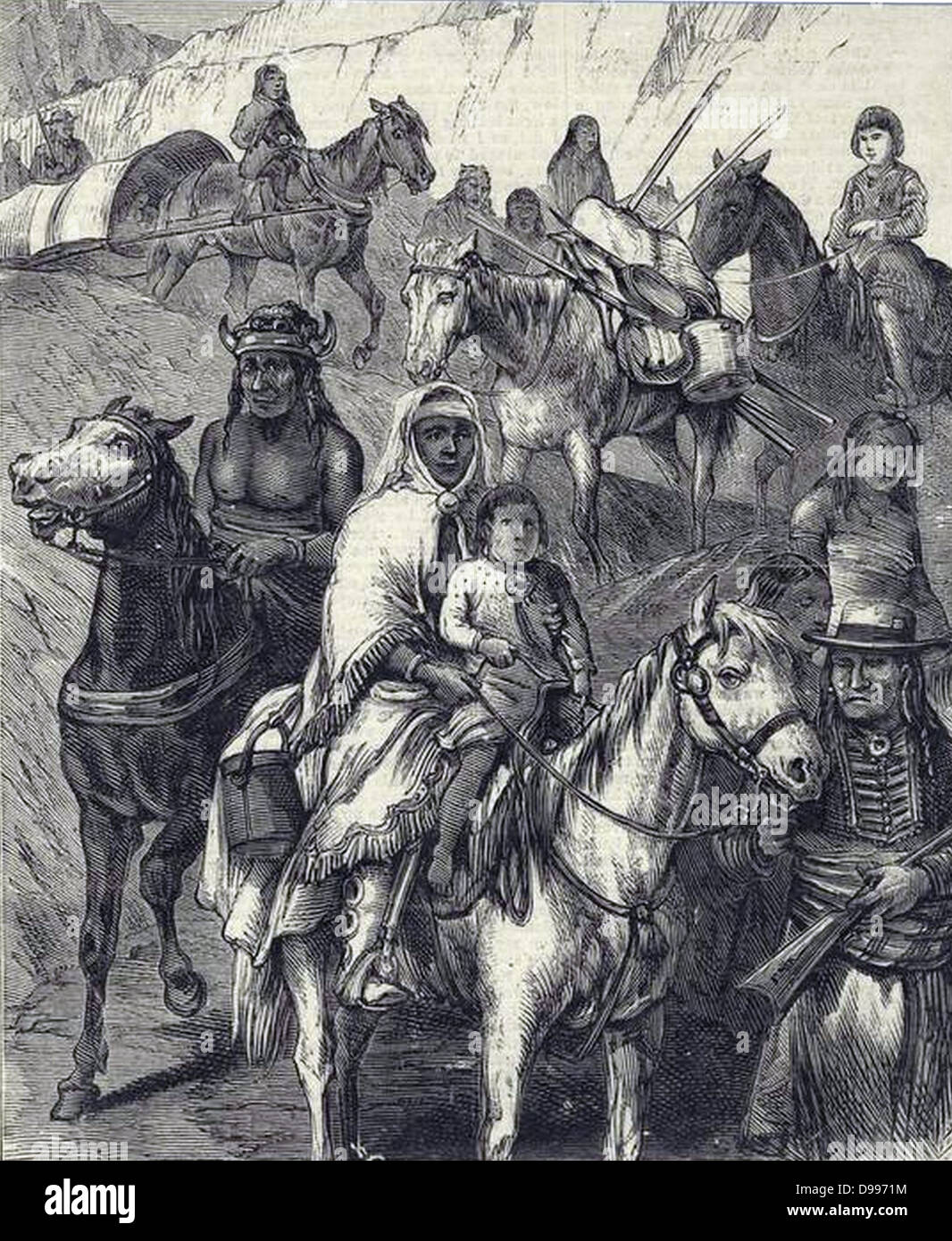 Cheyenne's going to their reservation. Plains Indians, North America ...