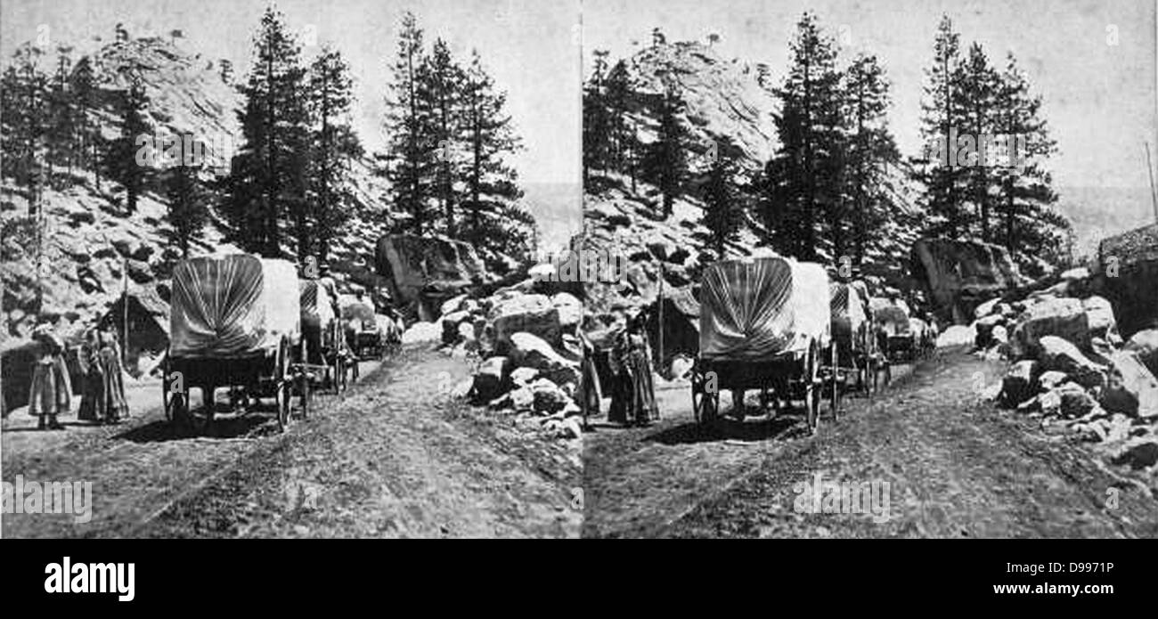 Emigrant Train, Strawberry Valley, Sierra Nevada Mountain California ...