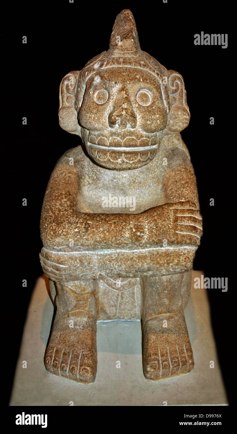 Stone seated figure of Xochipilli, AD 1325-1521 from Mexico. Aztec ...