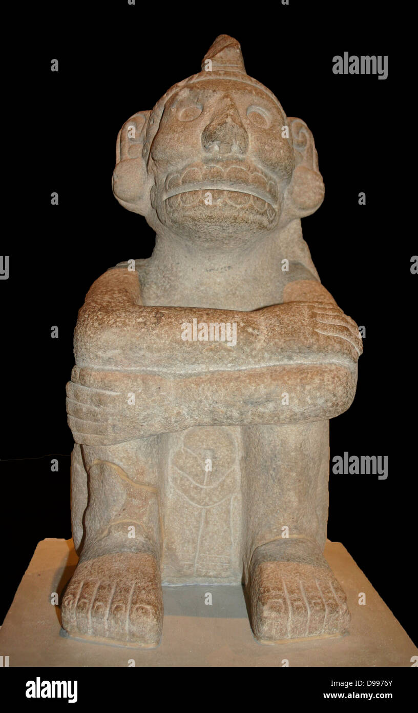 Stone seated figure of Xochipilli, AD 1325-1521 from Mexico. Aztec ...