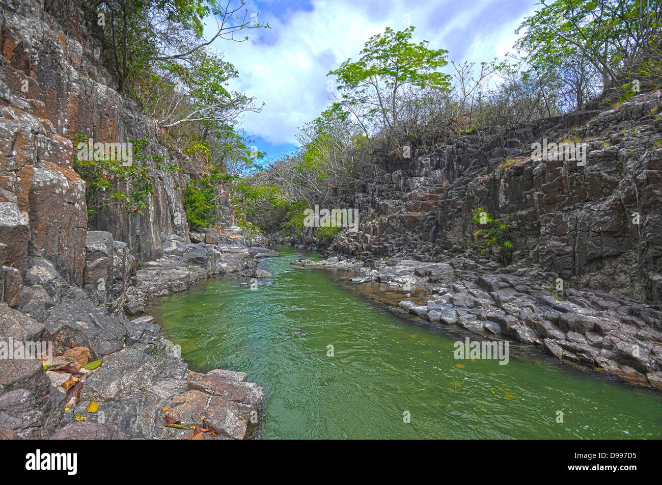 Rocky river cause in the mountains of Panama, Central America Stock ...